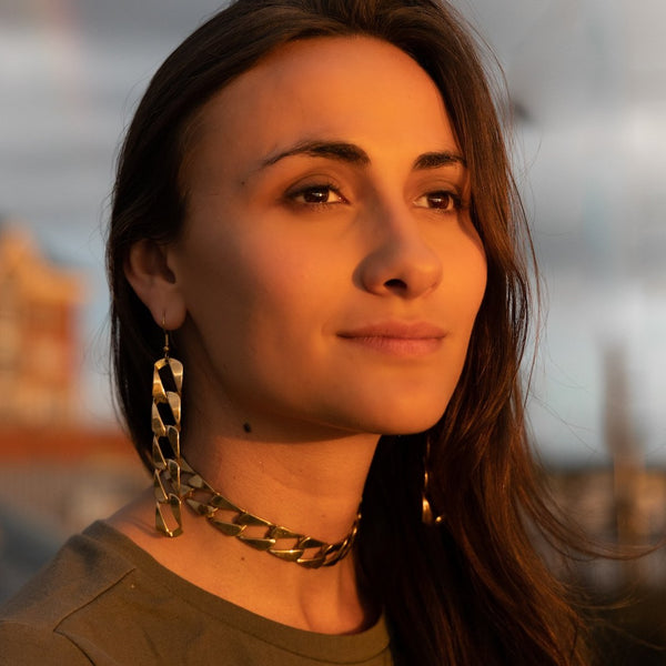 MUSCLE Earrings - Twisted Silver